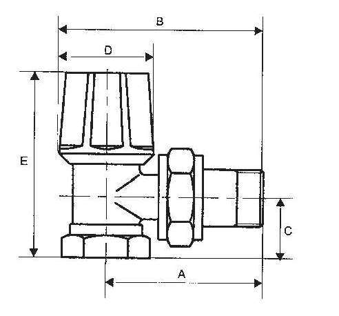 Radiator Valves : 150 AV - Radiator Valve, Angle Pattern, Flow
